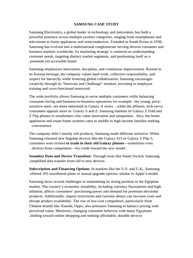 Samsung Case Study: Marketing Strategies & Challenges | PDF | Samsung ...