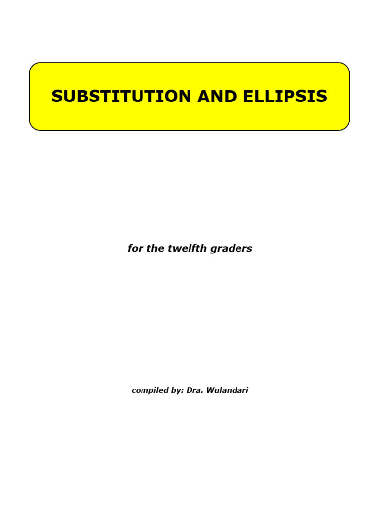 Substitution and Ellipsis in English | PDF | Verb | Noun