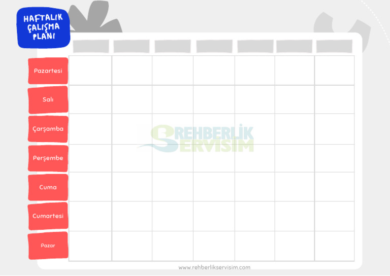 Ders Calisma Programi Bos Form | PDF