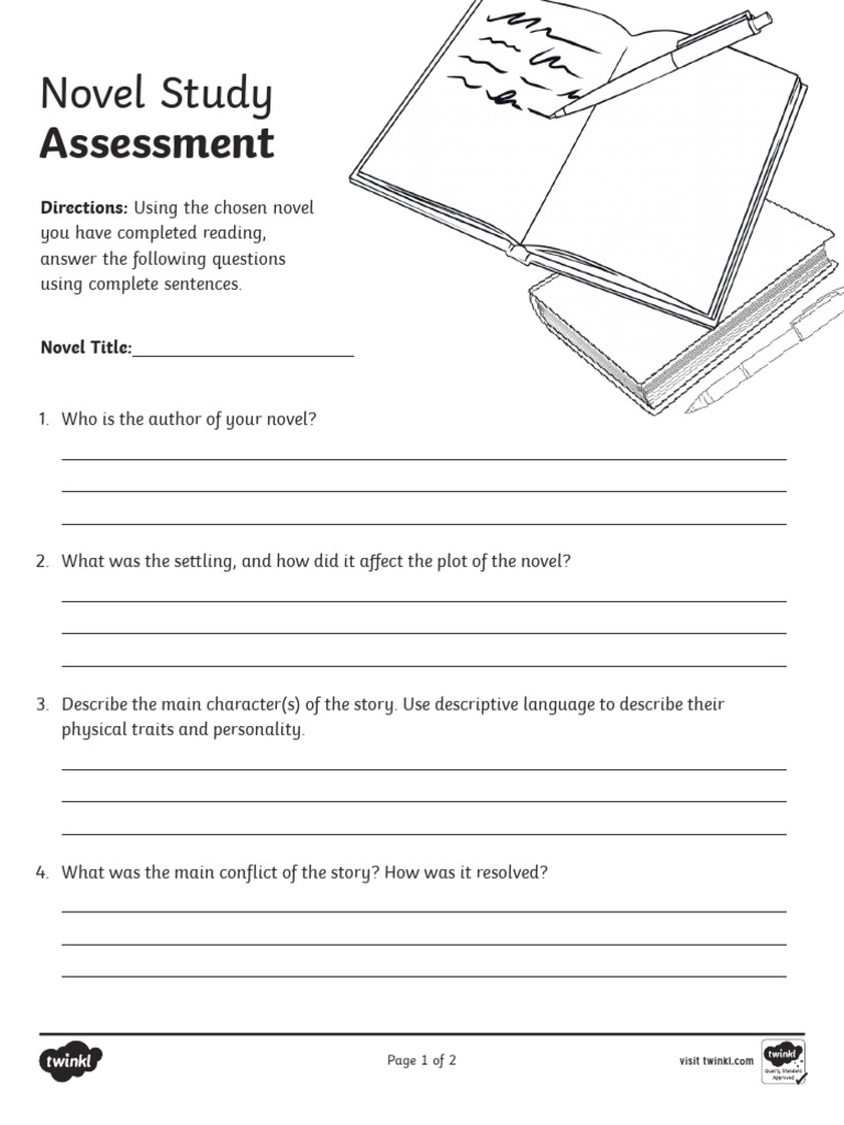 Novel Study Assessment | PDF