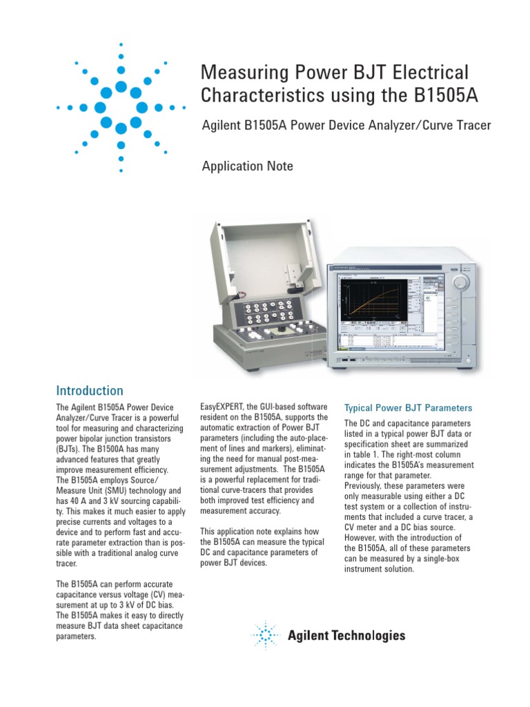 Alilent B1505A Power Device Analyzer Curve Tracer 1 | PDF | Bipolar ...