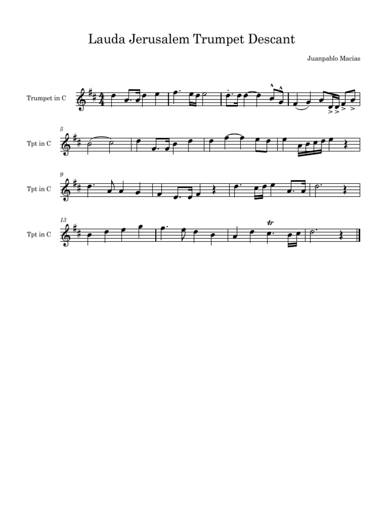 Lauda Jerusalem Trumpet Descant | PDF