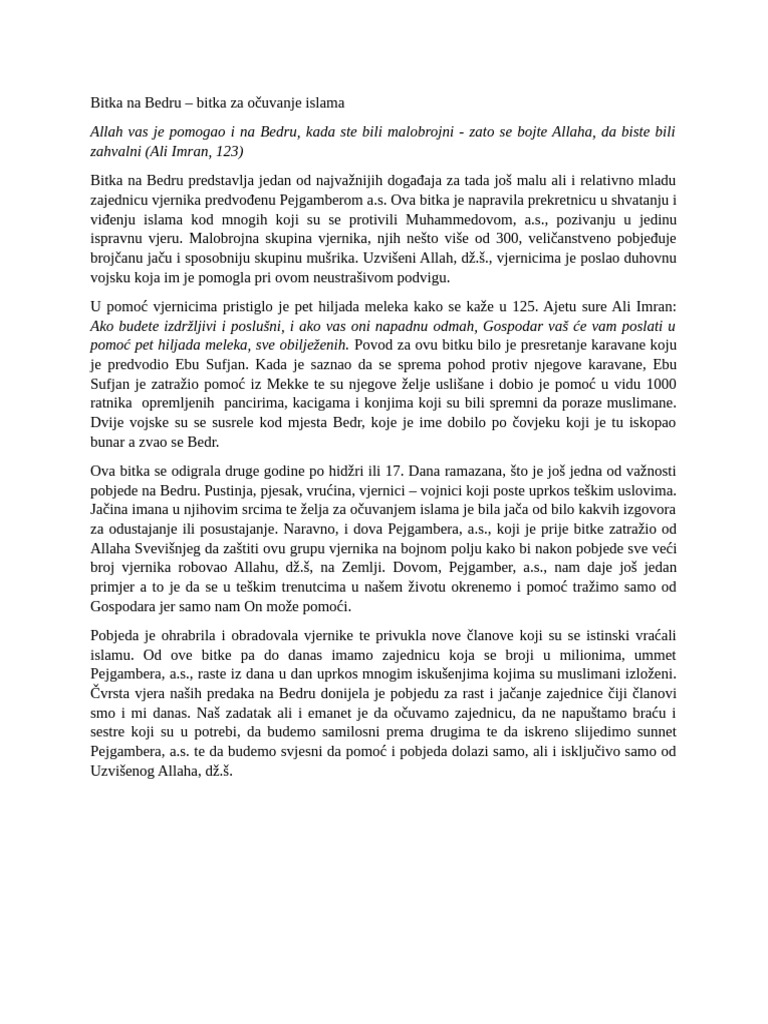 Bitka Na Bedru | PDF