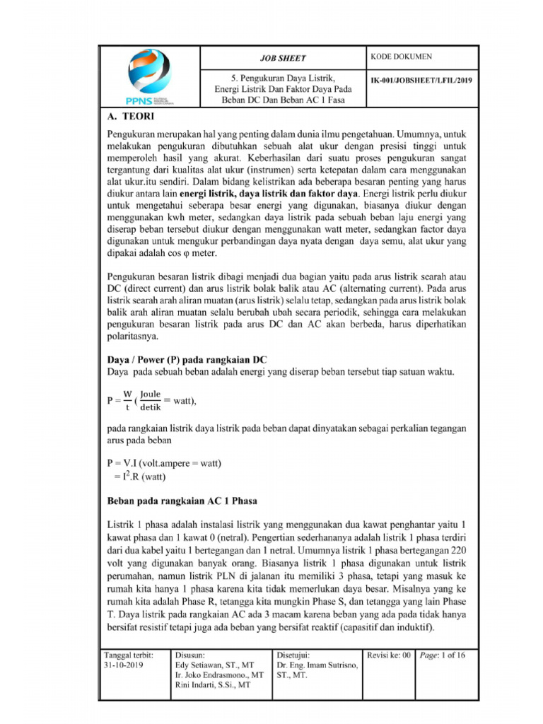 Laprak Modul 5 Daya Dan Energi Listrik | PDF