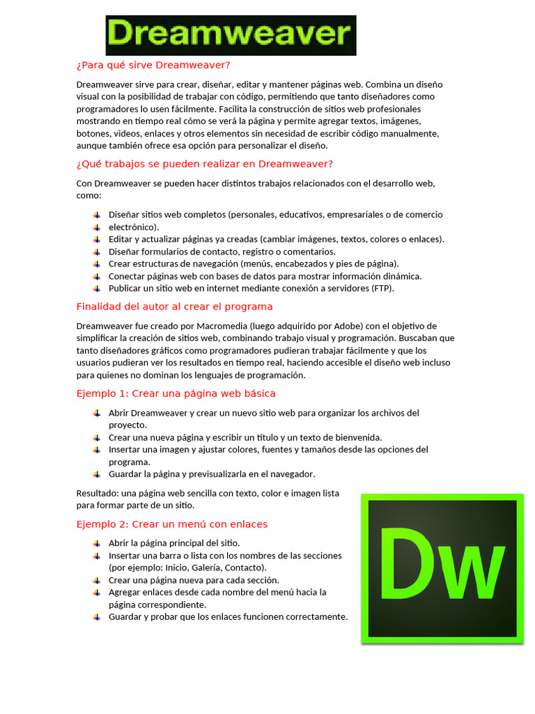 Dreamweaver | PDF | Adobe Dreamweaver | Red mundial