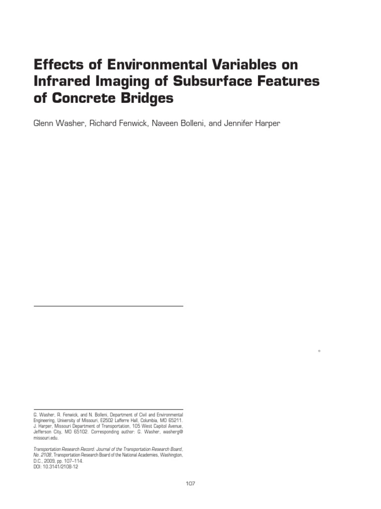 Infrared Imaging for Bridge Inspection | PDF | Thermography | Infrared