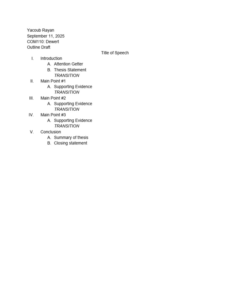 Annotated-First Speech Outline | PDF