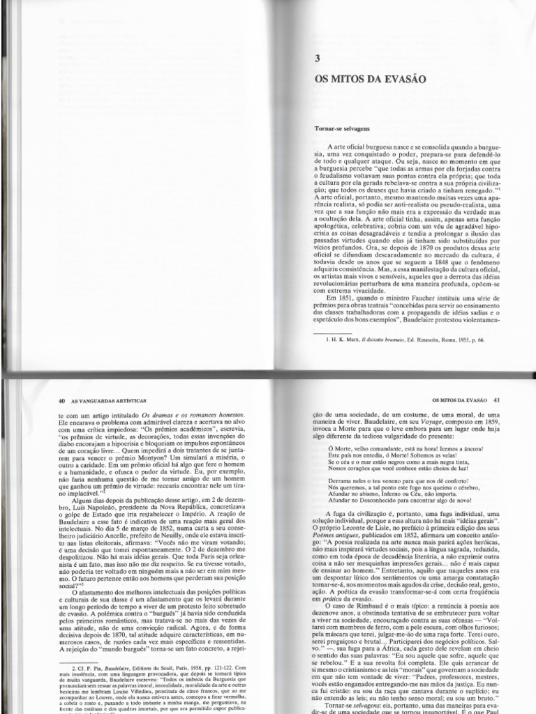 Mario de Micheli - Os Mitos Da Evasão | PDF