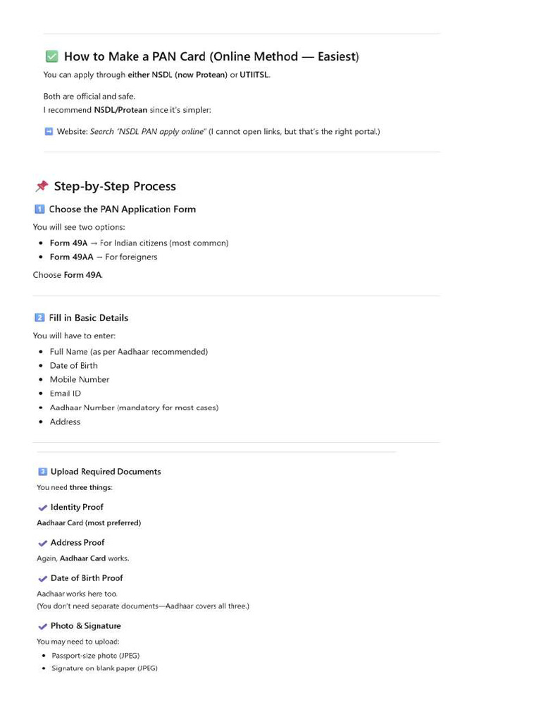 How To Make Pan Card | PDF