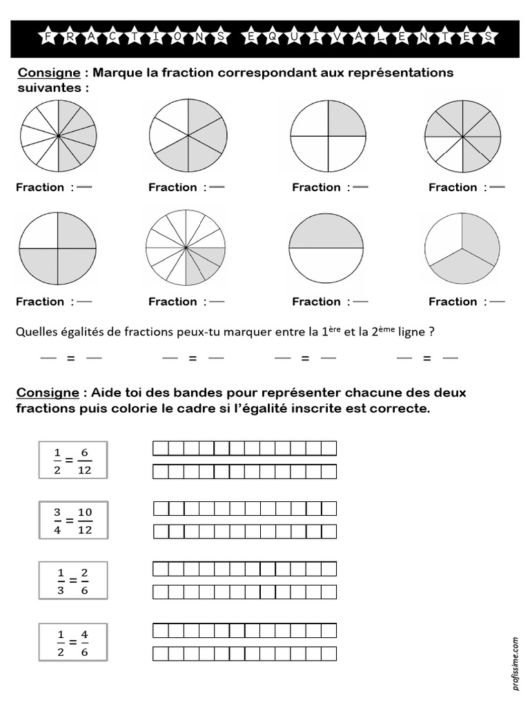 Fractions Équivalentes et Comparaison | PDF | Décimal | Arithmétique