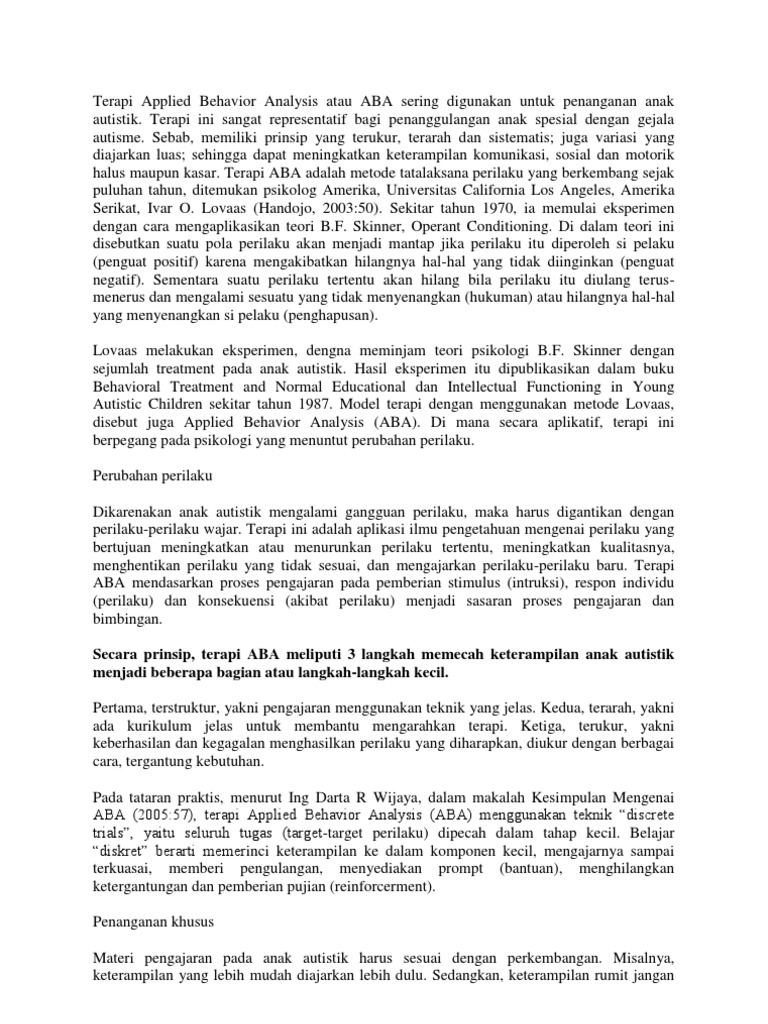 Terapi ABA | PDF