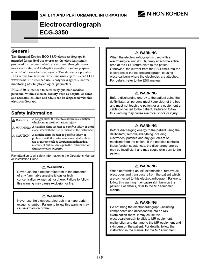 ECG-3350 Safety & Performance Guide | PDF | Computer Network ...