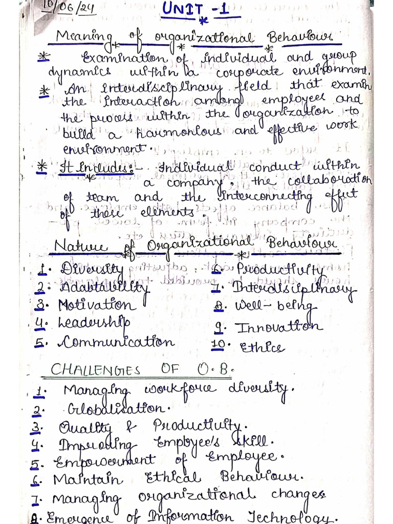 OB Unit 1 | PDF