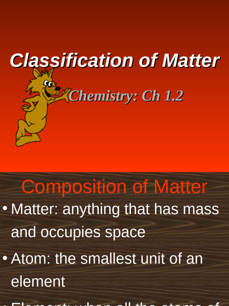 CHem 1.2 Classification of Matter | PDF