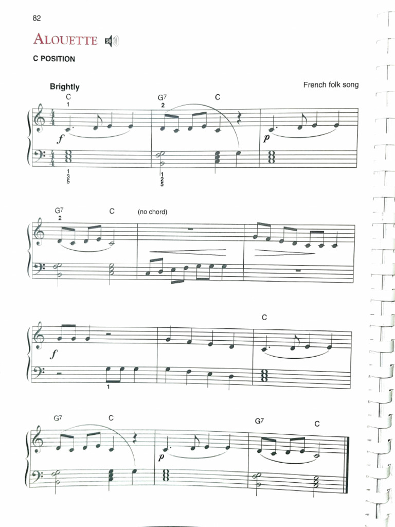 ALOUETTE French Folk Song Chords | PDF