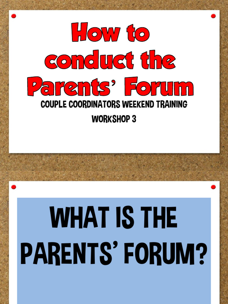Conducting a Parents' Forum Guide | PDF