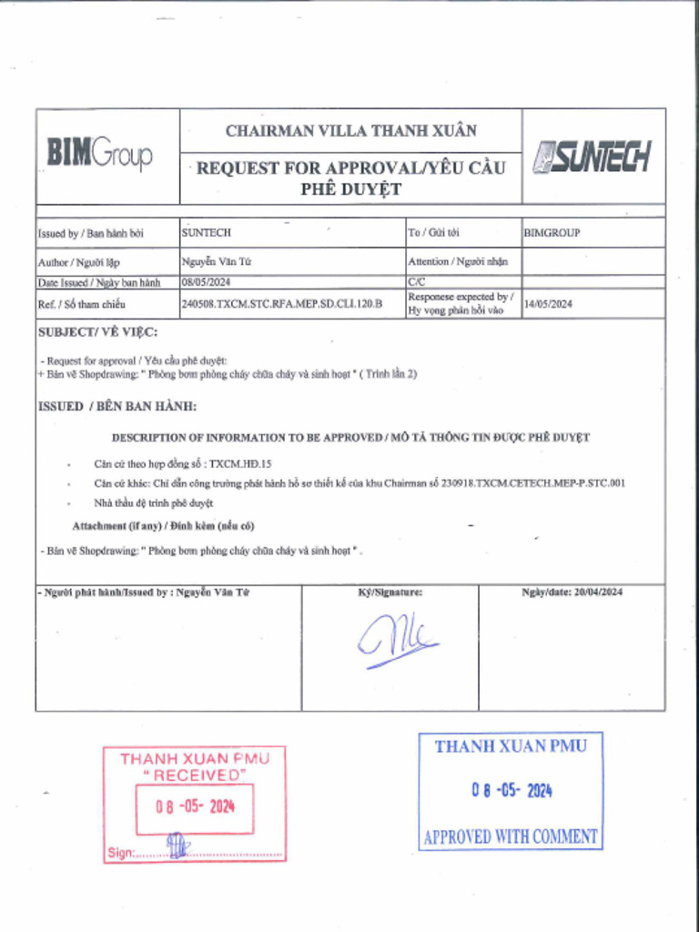 240420.Txcm.stc.Rfa.mep.Sd.cli.120a- Phòng Bơm Sinh Hoạt Và Chữa Cháy | PDF
