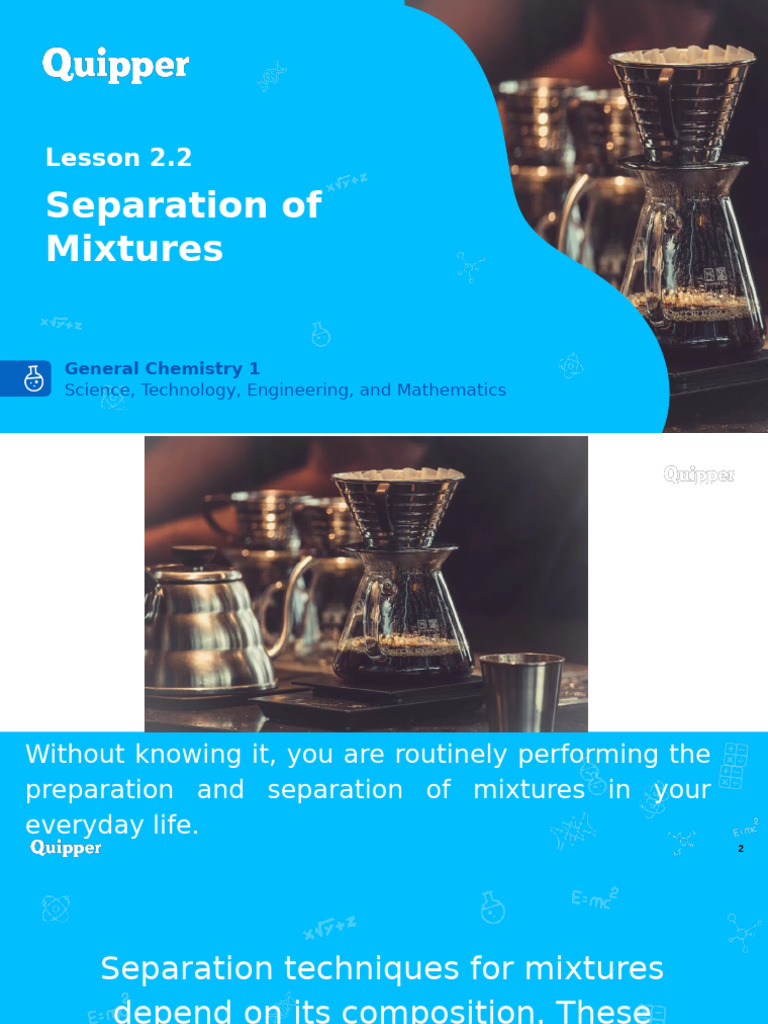 Chem 1 Separation of Mixture | PDF | Distillation | Mixture