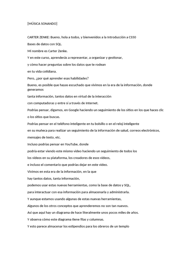 Texto 1 Español | PDF | Mi sql | SQL