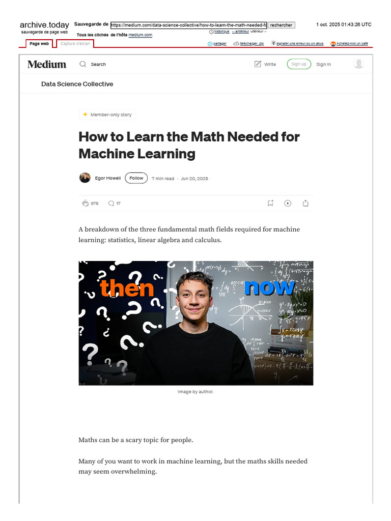 How To Learn The Math Needed For Machine Learning - by Egor Howell ...