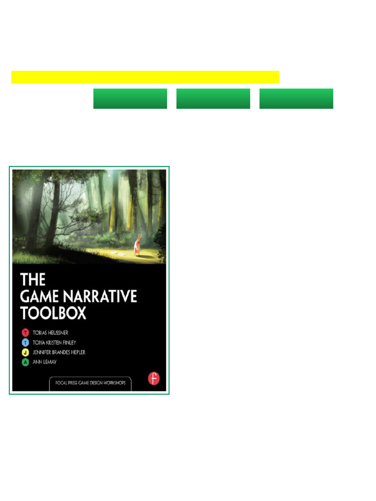 The Game Narrative Toolbox 1st Ed Edition Heussner Online Version | PDF ...