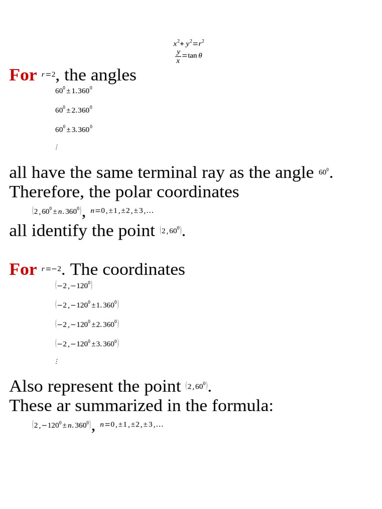 Polar Coordinates | PDF | Coordinate System | Elementary Mathematics