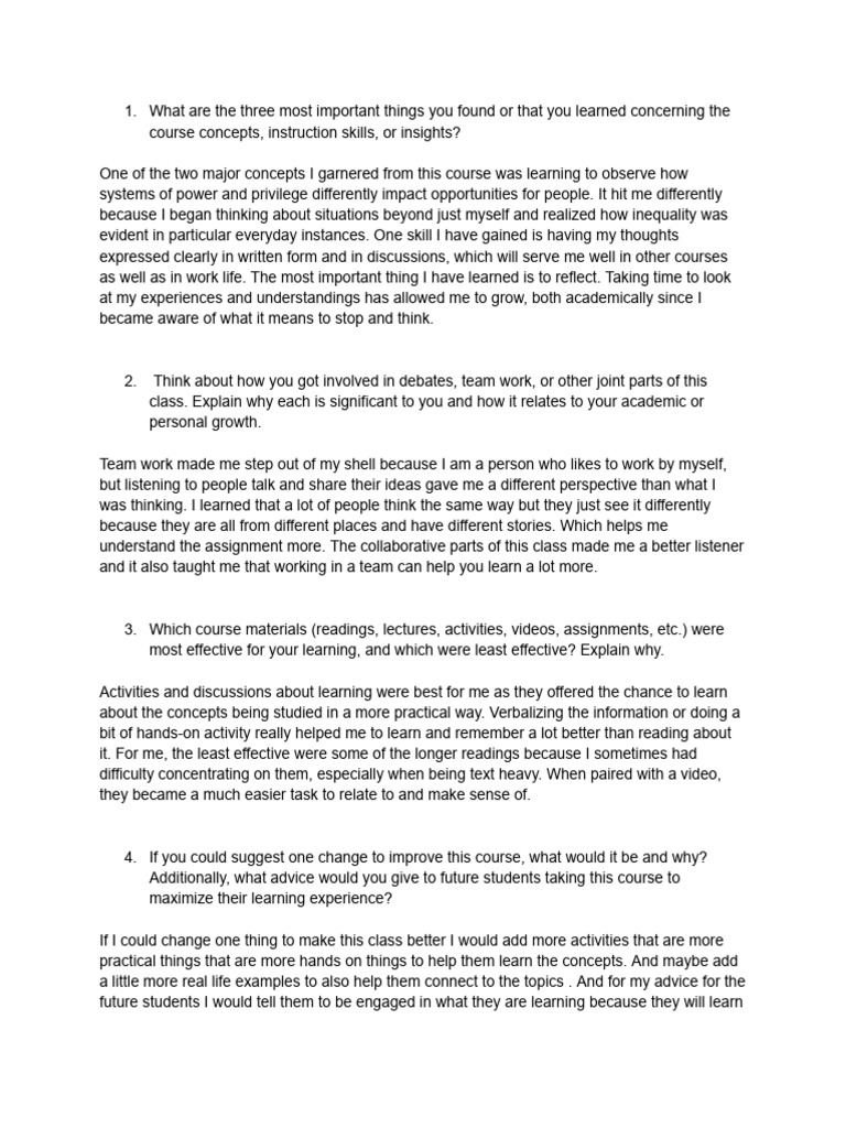 Week 7 - Personal Reflection | PDF | Concept | Thought