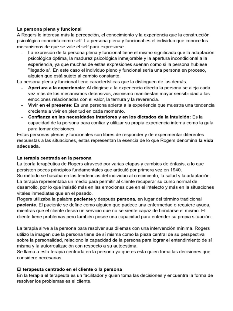 La Persona Plena y Funcional | PDF | Sicología | Conceptos psicologicos