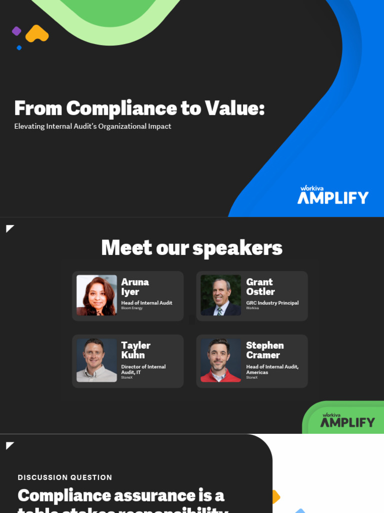 Roundtable - From Compliance To Value - Elevating Internal Audit's ...