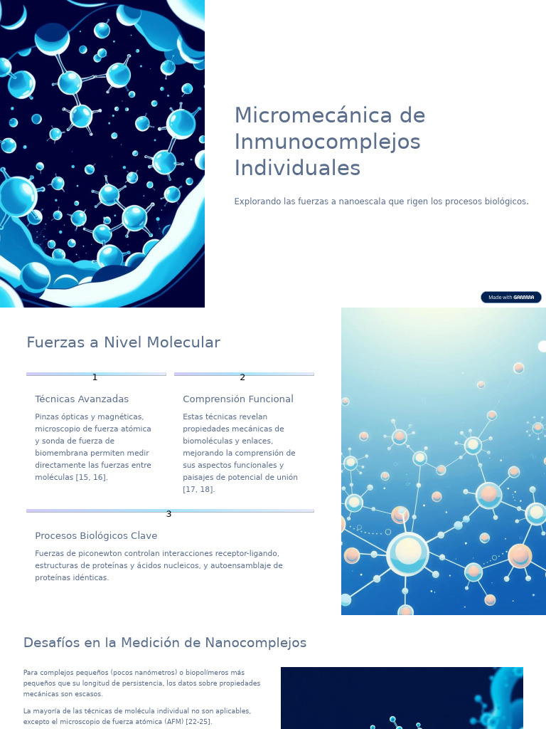 Micromecanica de Inmunocomplejos Individuales | PDF | Nanotecnología ...