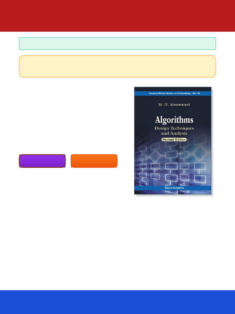 Algorithms Design Techniques and Analysis M H Alsuwaiyel ebook compact ...
