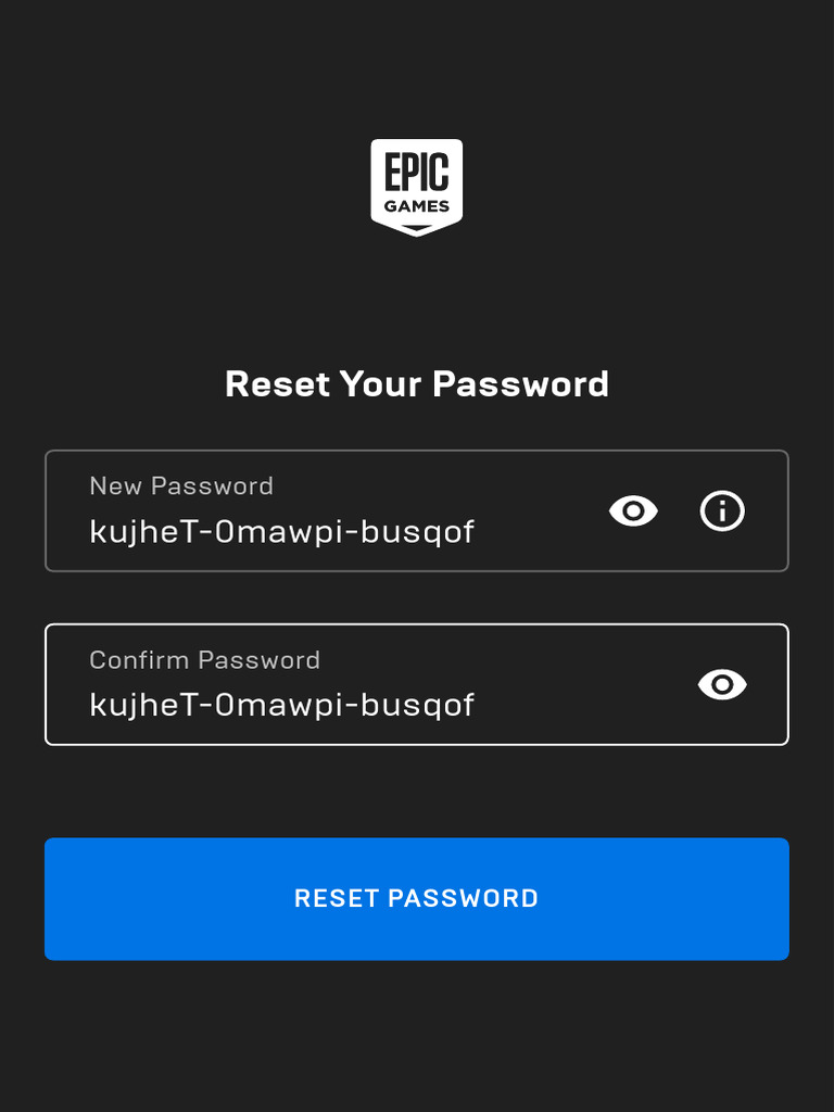 Reset Your Password Epic Games | PDF