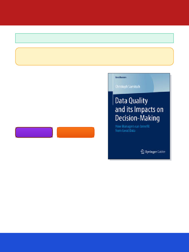 Data Quality and Its Impacts On Decision Making How Managers Can ...