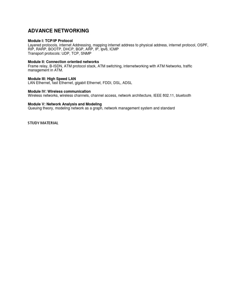 Advance Networking | PDF | Technology & Engineering