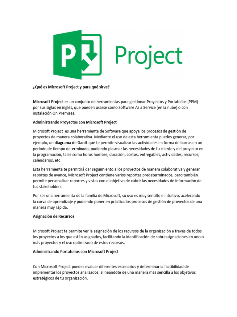 Guía Completa de Microsoft Project | PDF | Microsoft | Tecnologías de ...