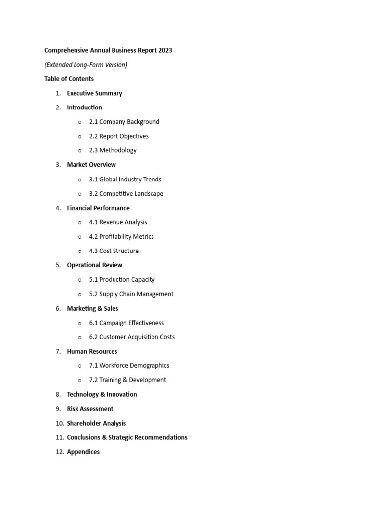 Comprehensive Annual Business Report 2023 | PDF | Performance Indicator ...