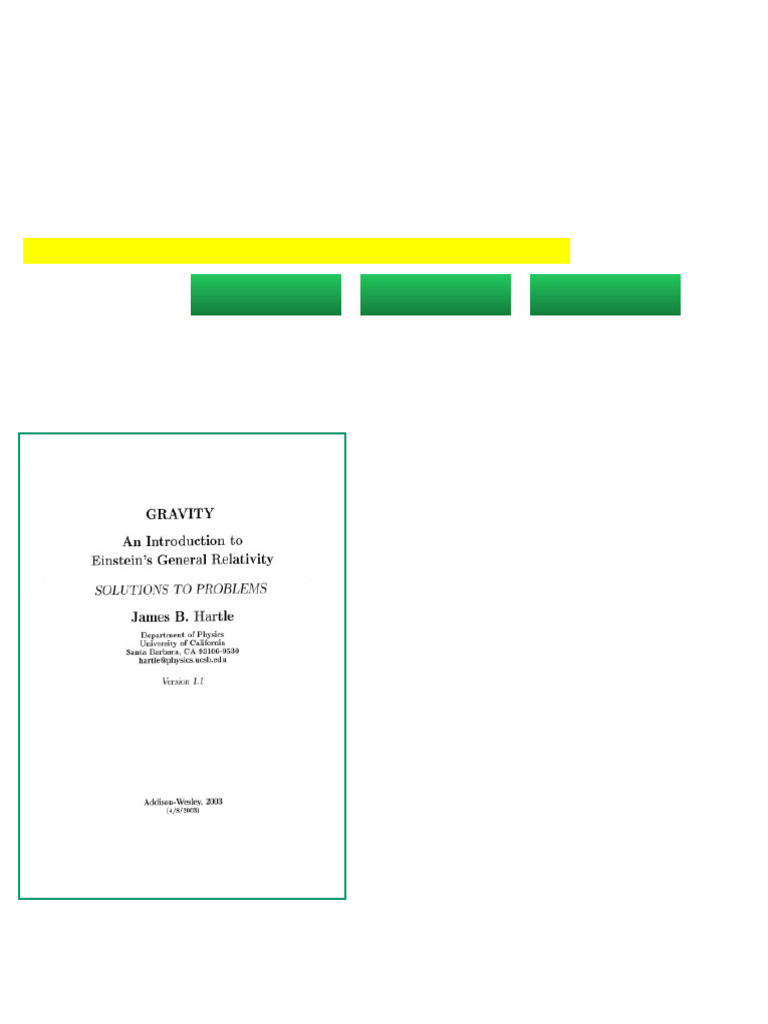 Gravity An Introduction to Einstein s General Relativity Solutions to ...