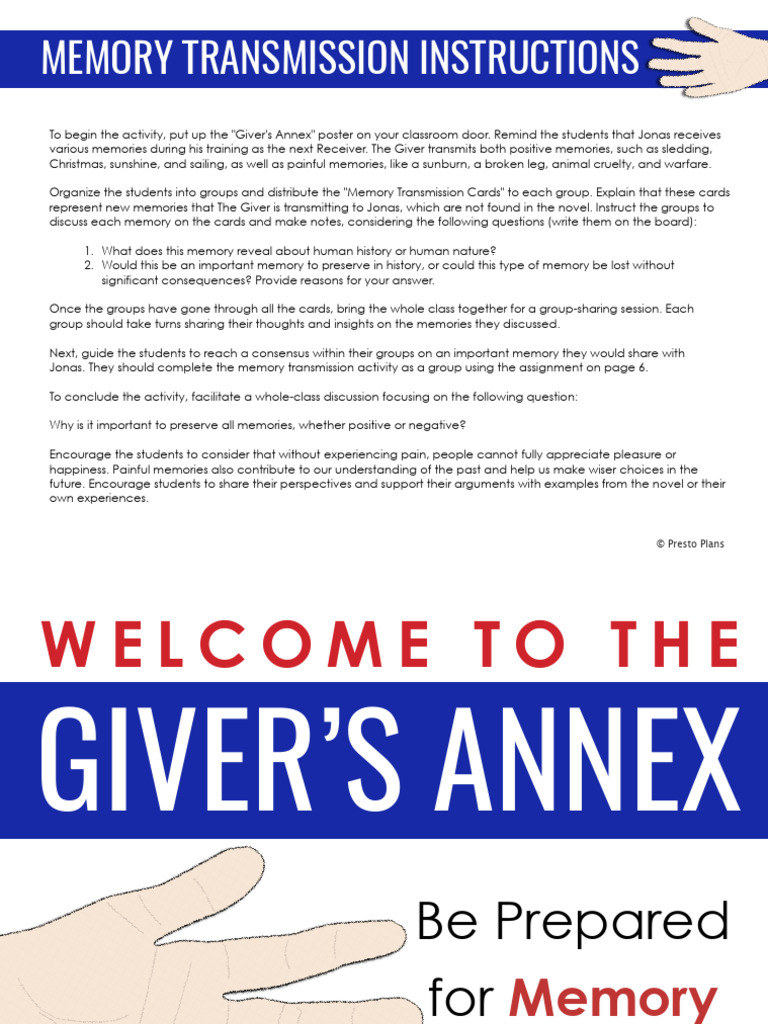 The Giver Memory Transmission | PDF | The Giver | Moon