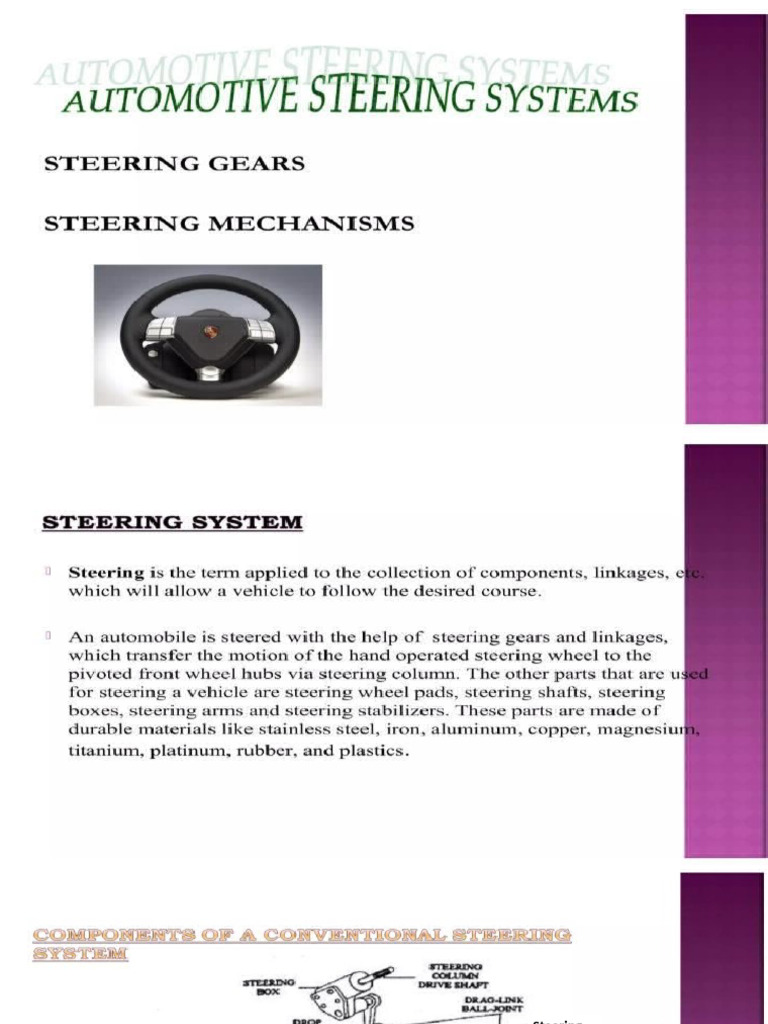 Vehicle Steering System Components | PDF | Steering | Axle