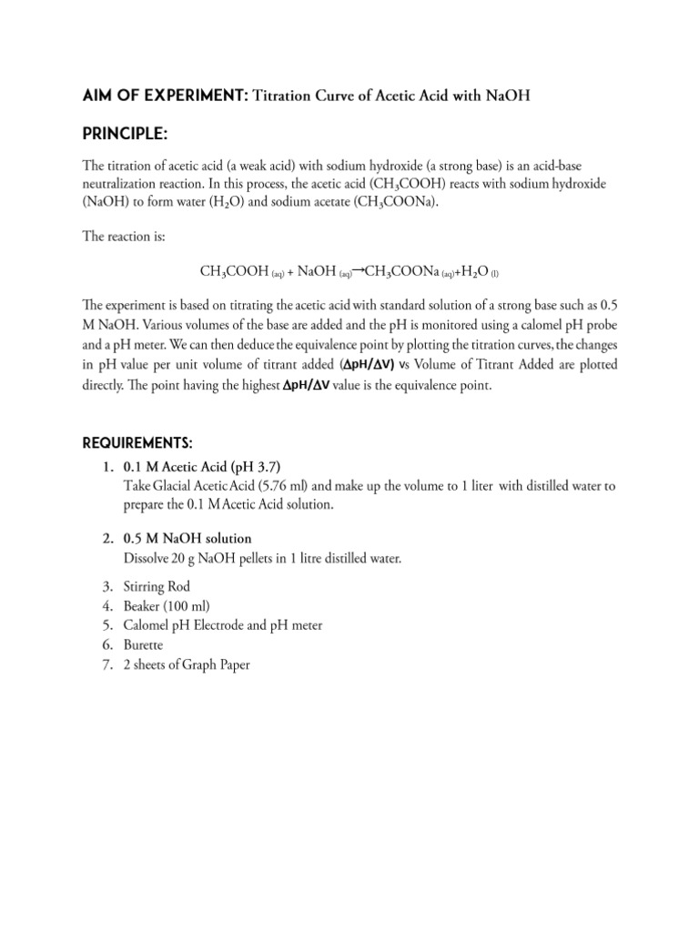 Titration of Acetic Acid | PDF