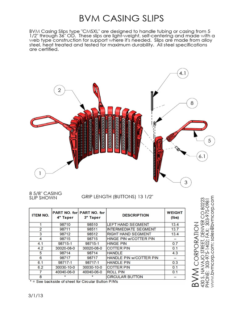 Casing Slips CMSXL | PDF