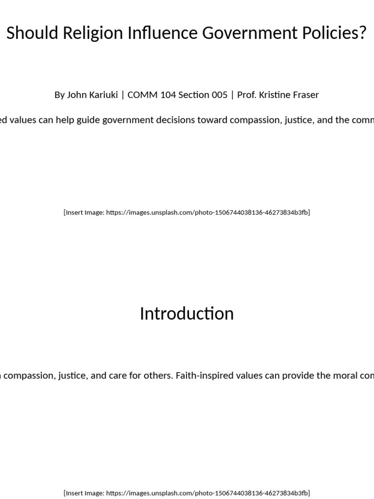Religion Influence Government Policies Presentation | PDF