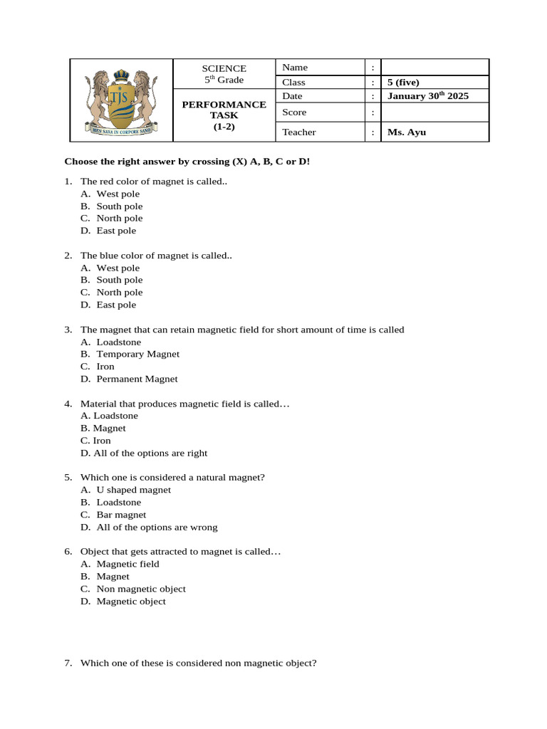 Performance Task (1) 24-25 (Second Semester) | PDF