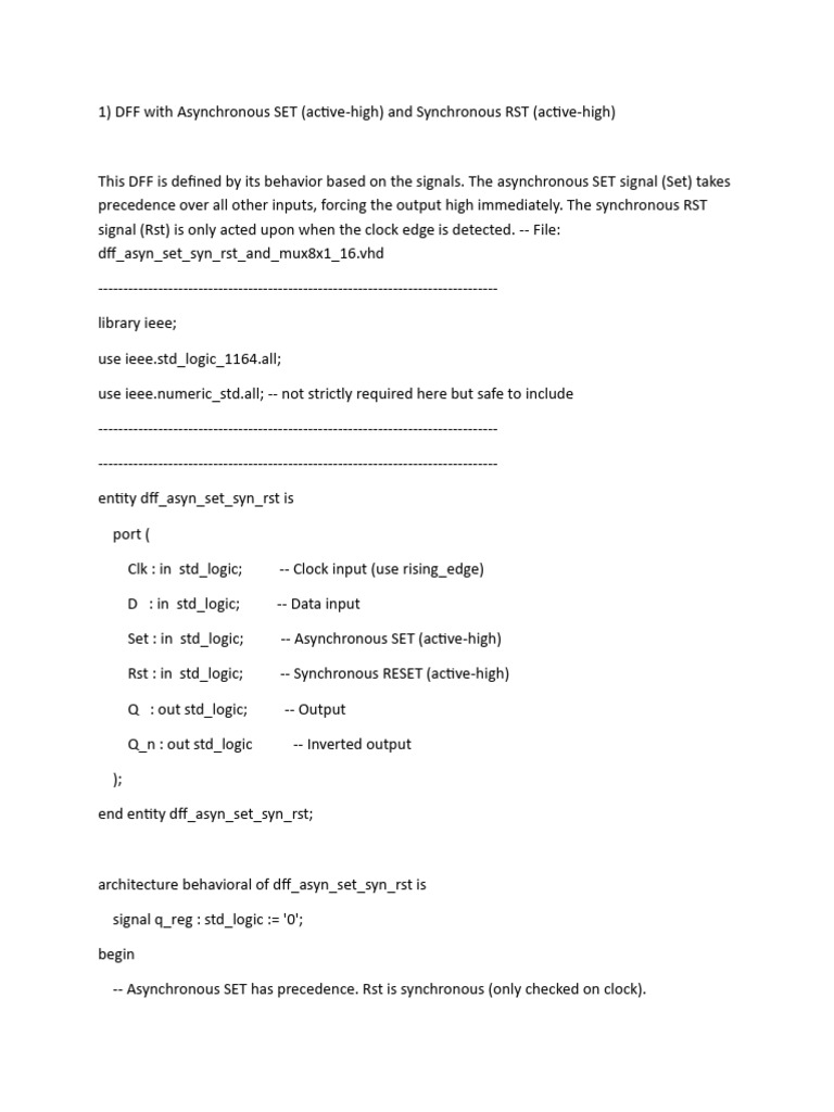 Assignment - DFF and MUX 8 - 1 | PDF | Computer Engineering | Electronics