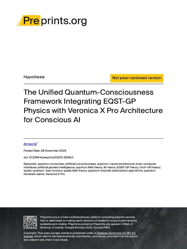 Quantum Framework for Conscious AI | PDF | Consciousness | Artificial ...