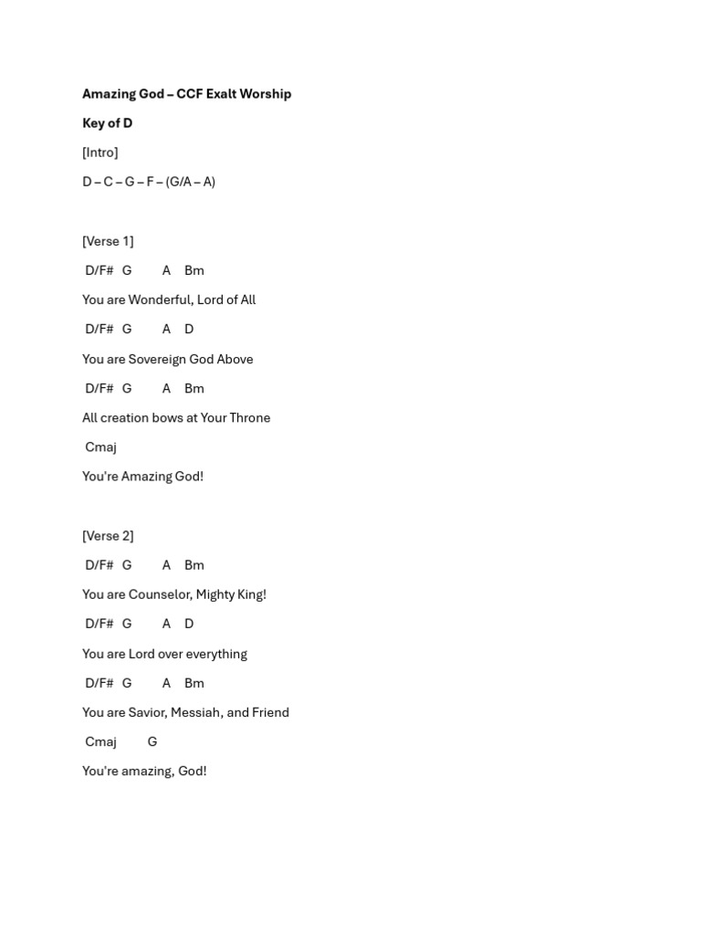Amazing God CHORDS | PDF