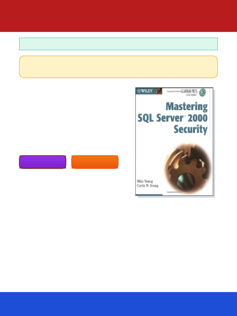 Mastering SQL Server 2000 Security Gearhead Press In the Trenches 1st ...