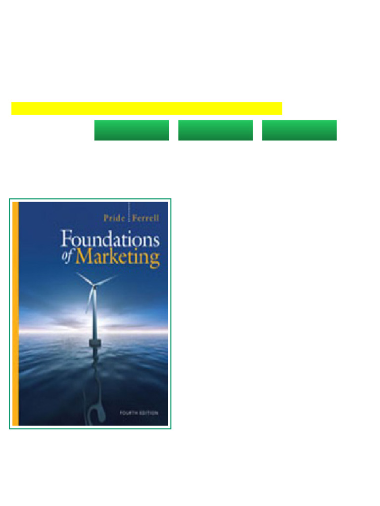 Test Bank For Foundations of Marketing, 4th Edition: Pride Online PDF ...