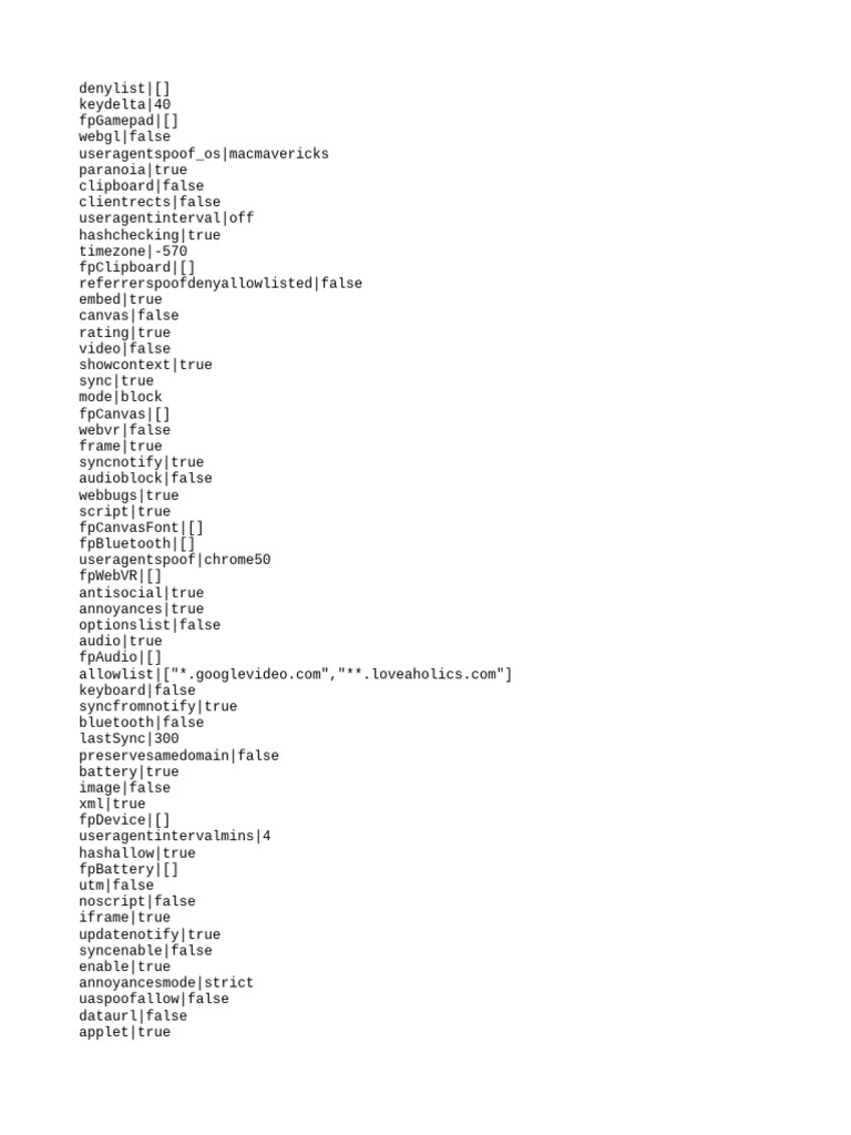 Scriptsafe Settings AUS | PDF