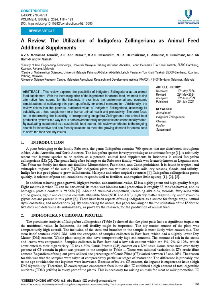 A Review the Utilization of Indigofera Zollingeria | PDF | Soil | Agriculture